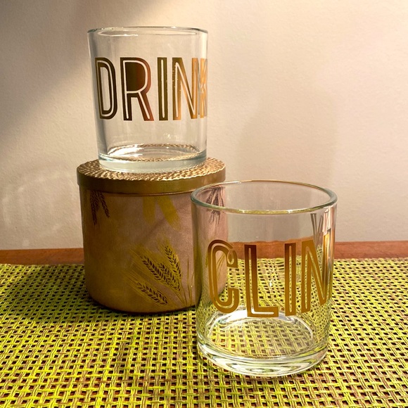 Dining | New Set Of 2 Rock Glasses Drinkyclinky 35 Tall 8oz | Poshmark